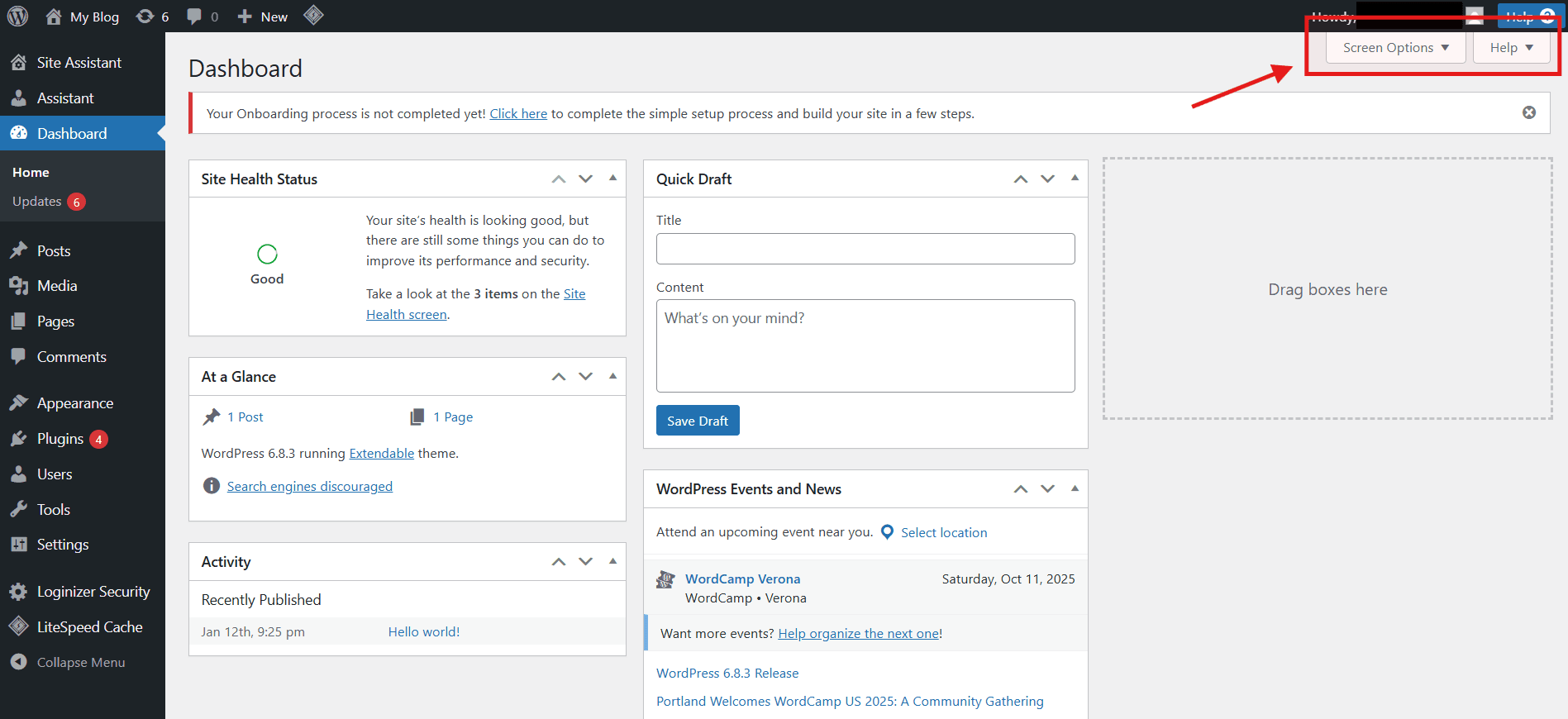 What is the WordPress Admin Dashboard?